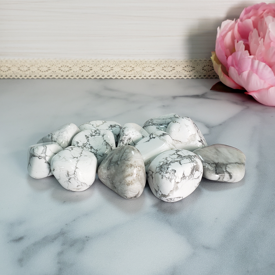 Howlite Crystal Natural Gemstone Tumbled Stone – Crystal Gemstone Shop