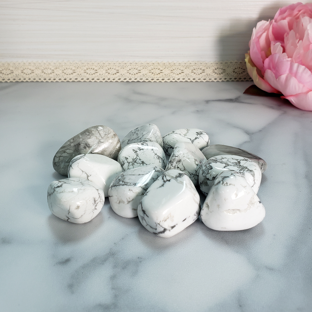Howlite Crystal Natural Gemstone Tumbled Stone – Crystal Gemstone Shop