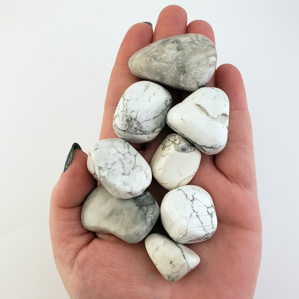 Howlite Crystal Natural Gemstone Tumbled Stone – Crystal Gemstone Shop