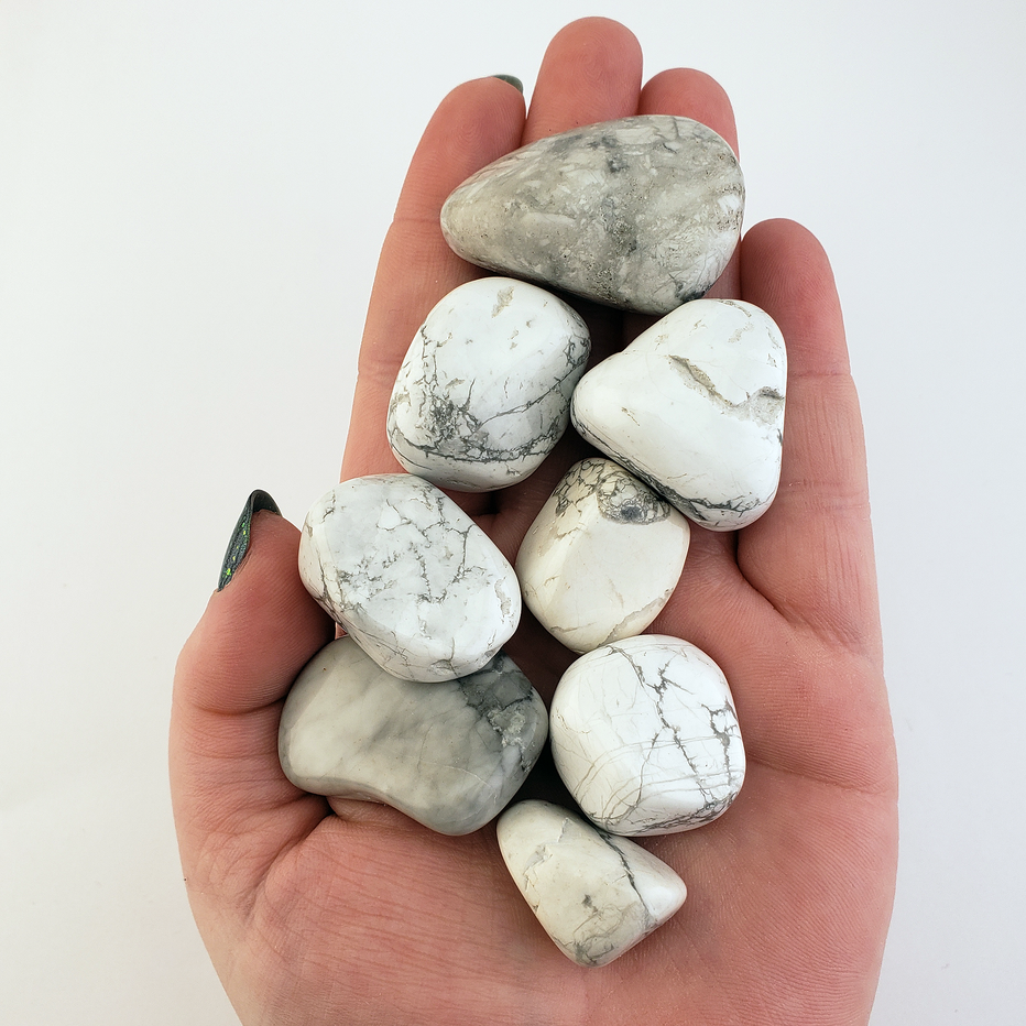 Howlite Crystal Natural Gemstone Tumbled Stone – Crystal Gemstone Shop