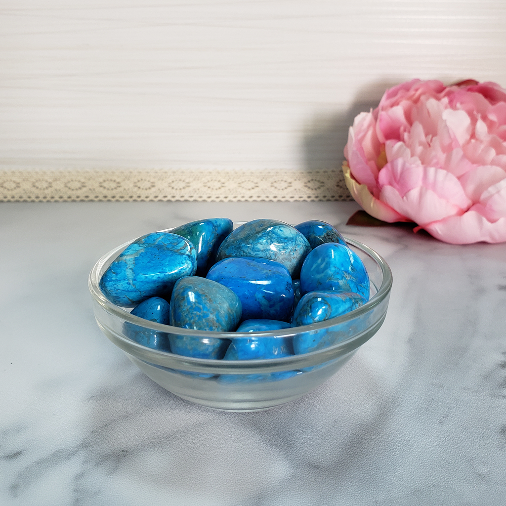 Turquenite Blue Howlite Crystal Dyed Tumbled Stone | One Stone ...
