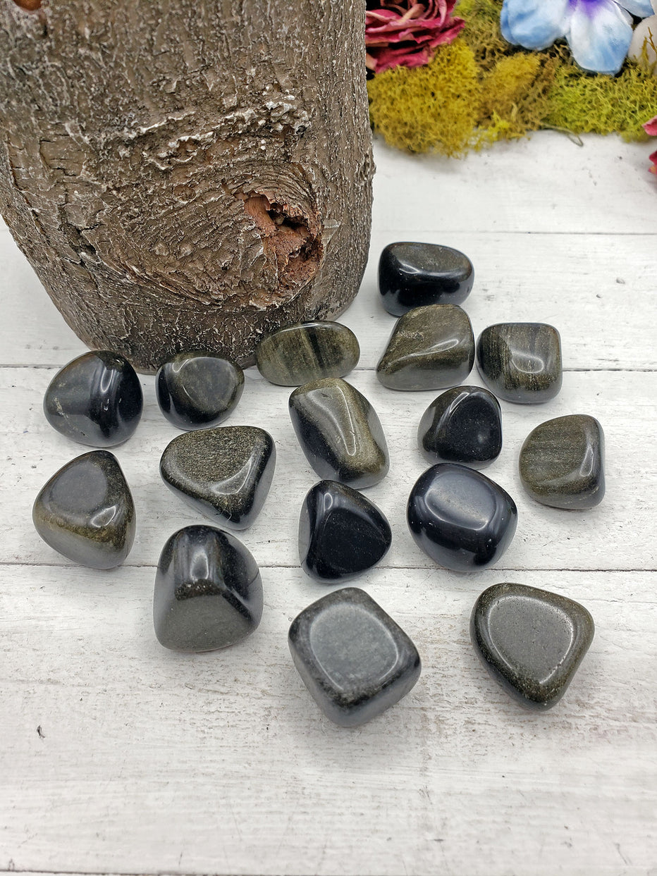 Gold Sheen Rainbow Obsidian Crystal Tumbled Stone | SMALL – Crystal ...