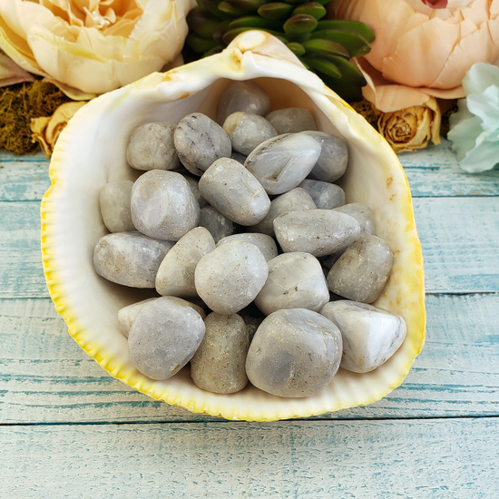 Blue Calcite Natural Semi-Tumbled Stone - Freeform One Stone – Crystal ...