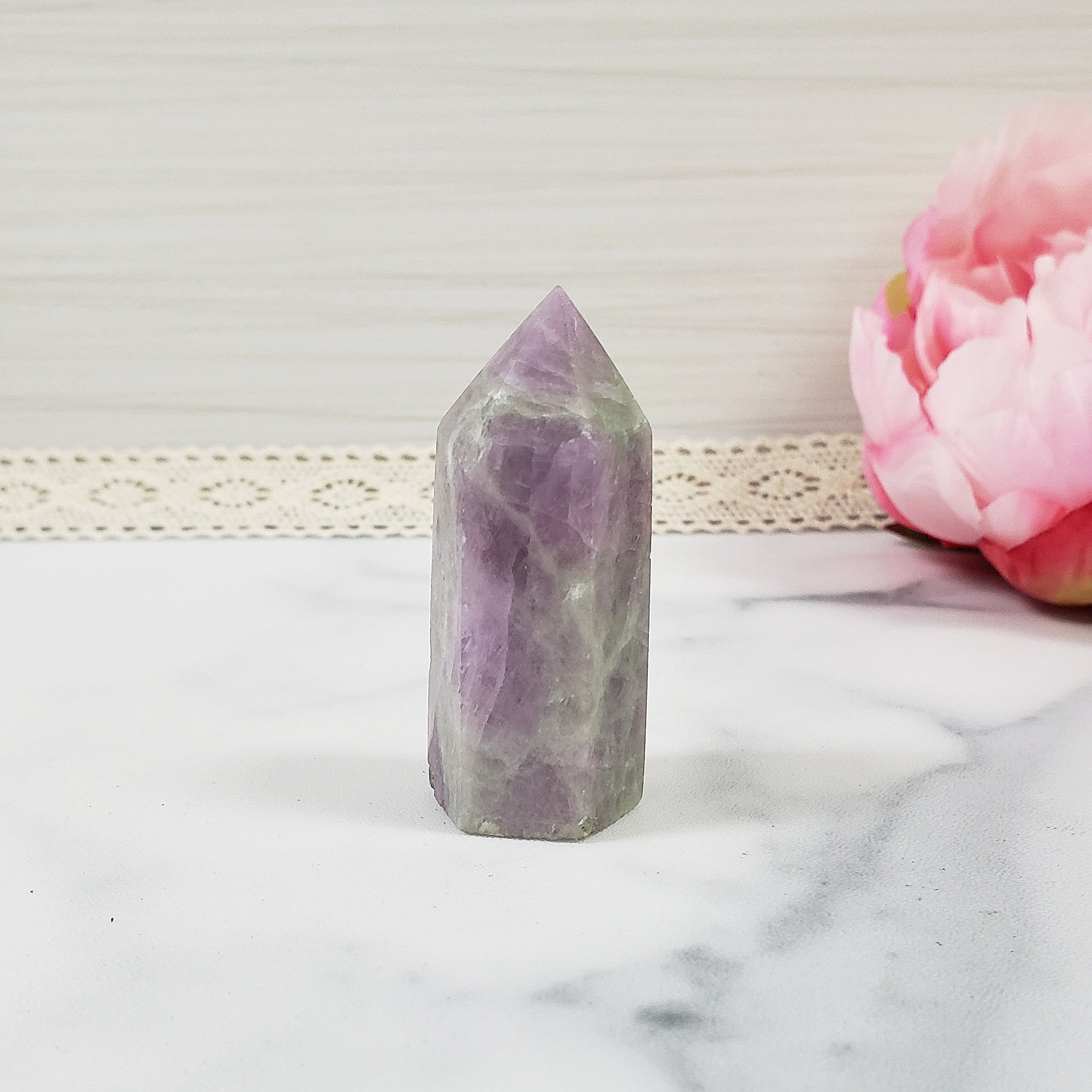 Unique Kunzite Spodumene Crystal Tower Natural Gemstone Point | Lilac ...