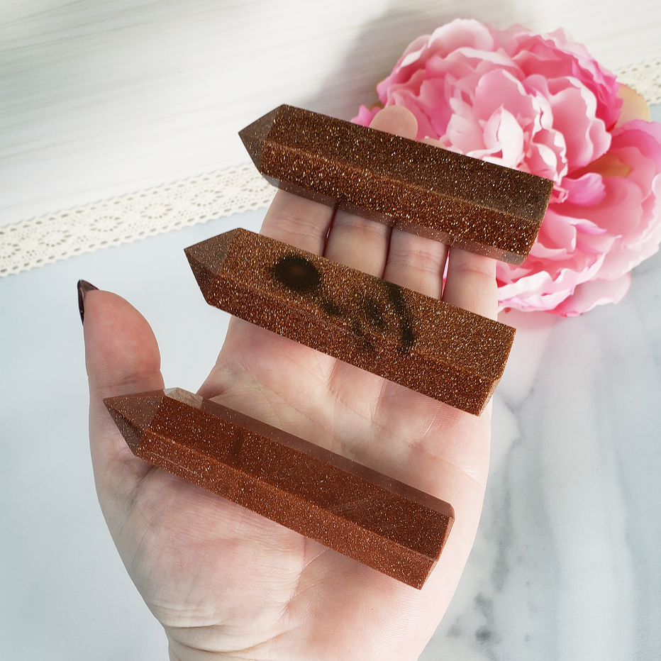 Red Goldstone Crystal Manmade Gemstone Tower Point – Crystal Gemstone Shop