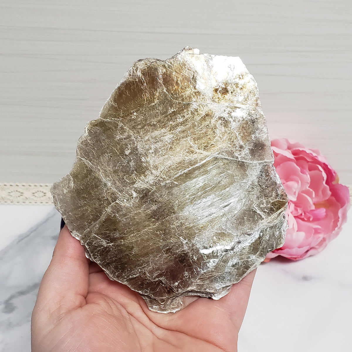 Unique Muscovite Mica Mineral Cleavage Natural Rough Gemstone Slice ...