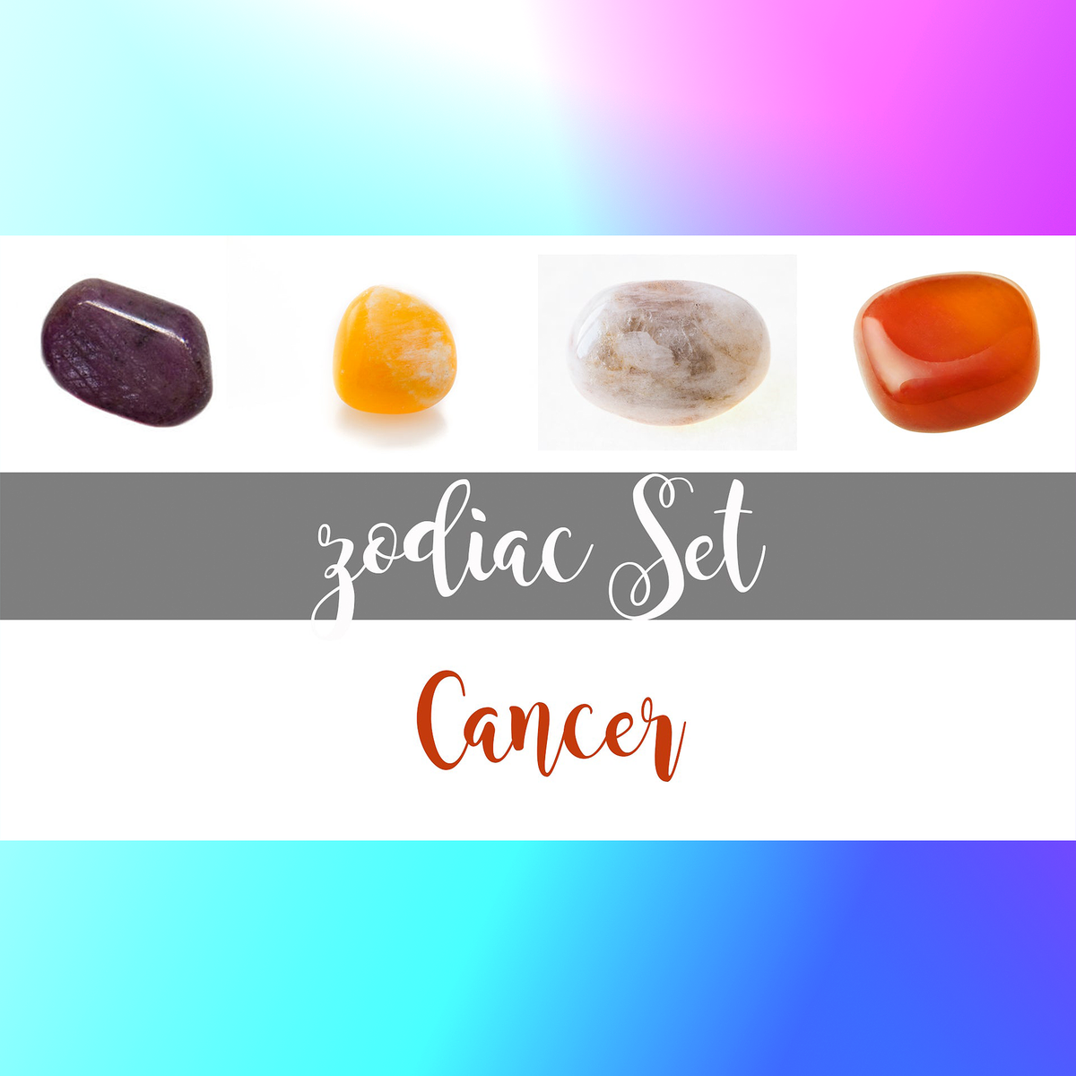 Cancer Zodiac Horoscope Crystal Set | 4 Intuitively Chosen Stones with ...