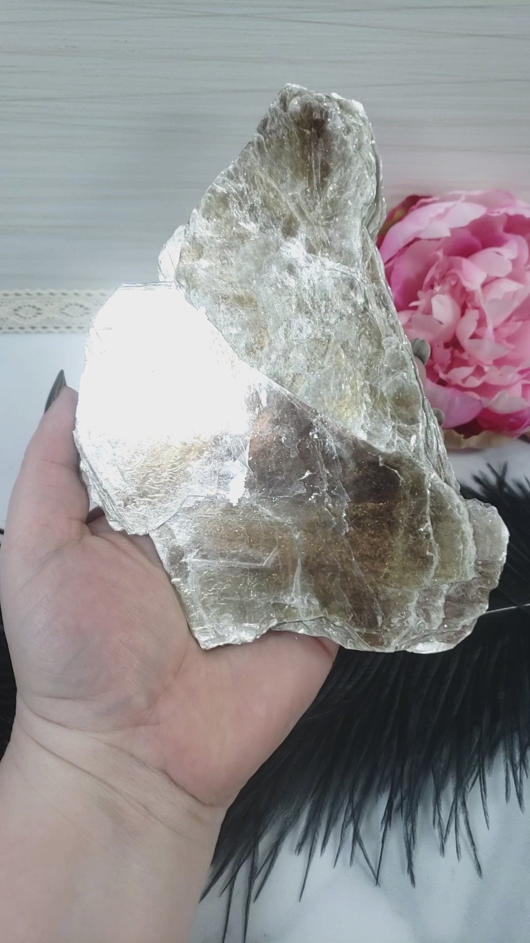 Unique Muscovite Mica Mineral Cleavage Natural Rough Gemstone Slice ...