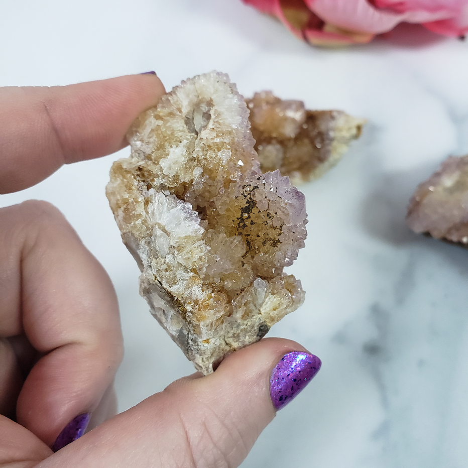 Spirit Cactus Quartz Lavender Amethyst Crystal Natural Druzy Cluster ...