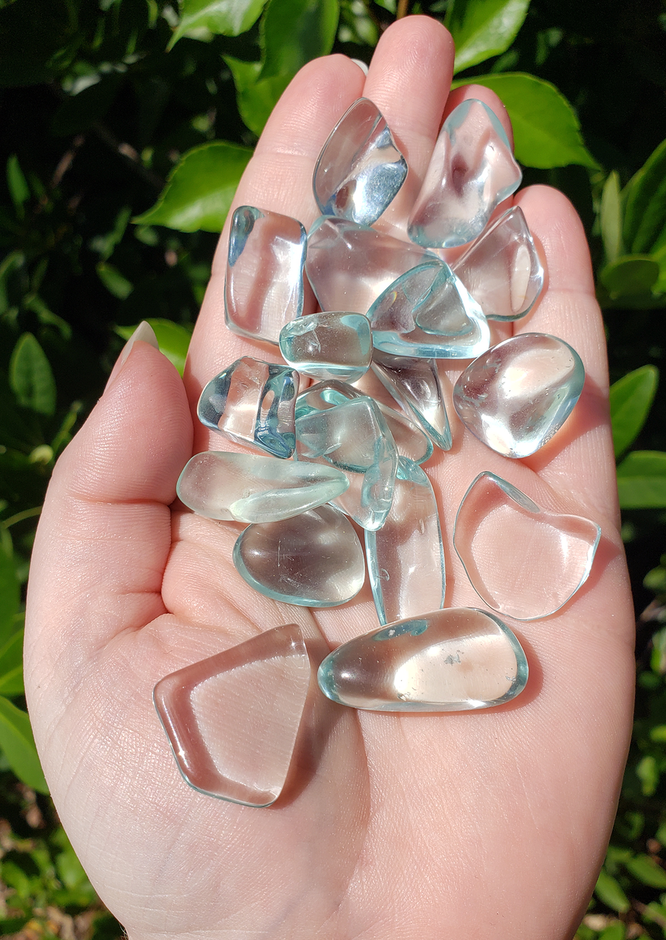 Aqua Blue Obsidian - Tumbled Stones | Crystal Gemstone Shop