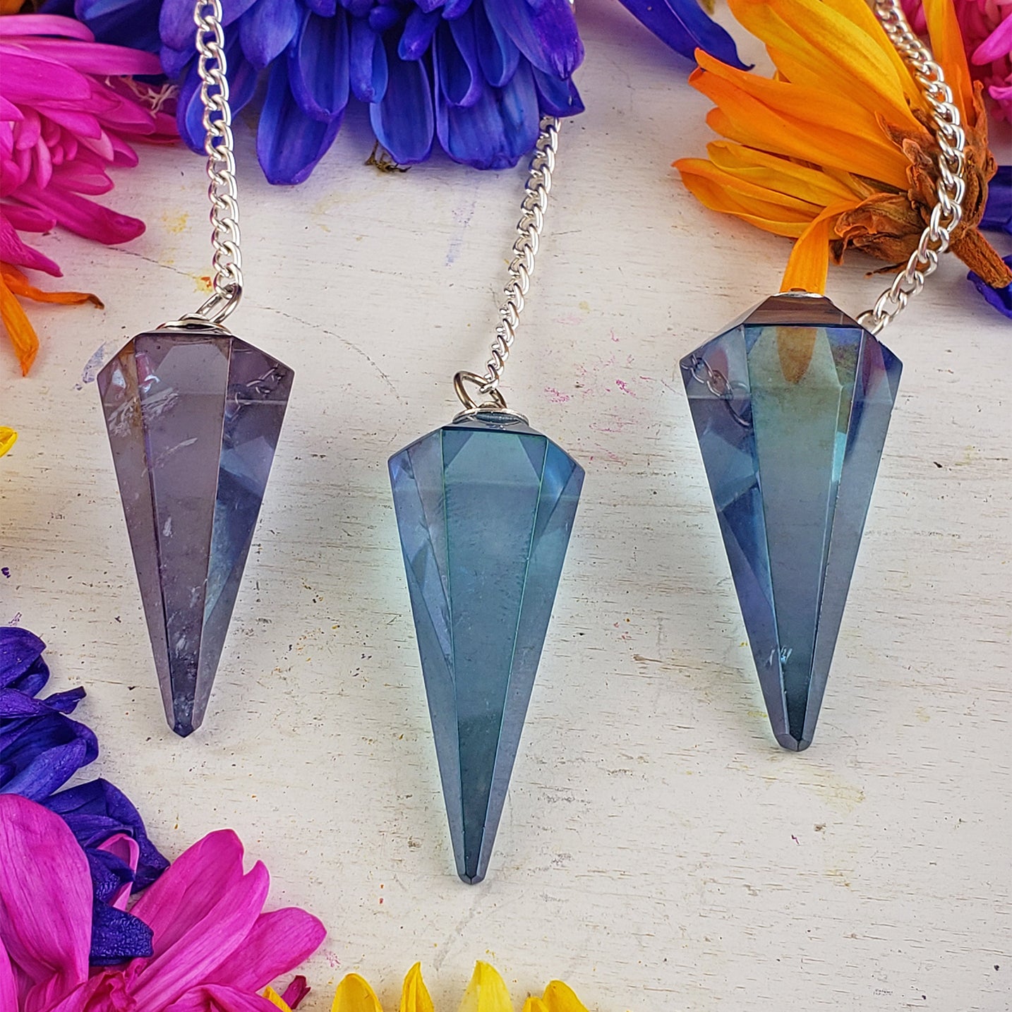 Aqua Aura Quartz | Indigo Aura Quartz | Blue Aura Quartz | Rainbow Cry ...