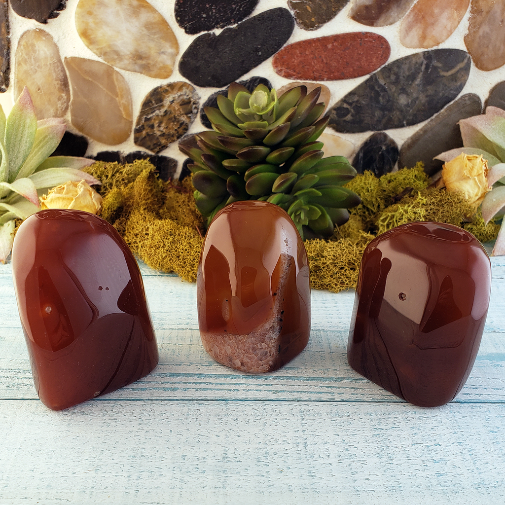 Red-Orange Agate Natural Gemstone Rounded Tower – Crystal Gemstone Shop