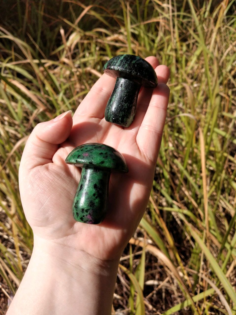 Ruby Zoisite Polished Gemstone Toadstool Mushroom Carving – Crystal ...