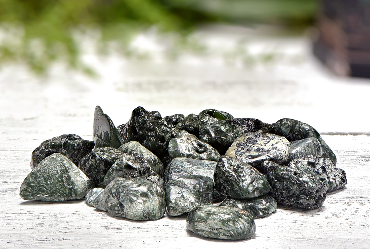 Seraphinite Freeform Tumbled Stone – Crystal Gemstone Shop