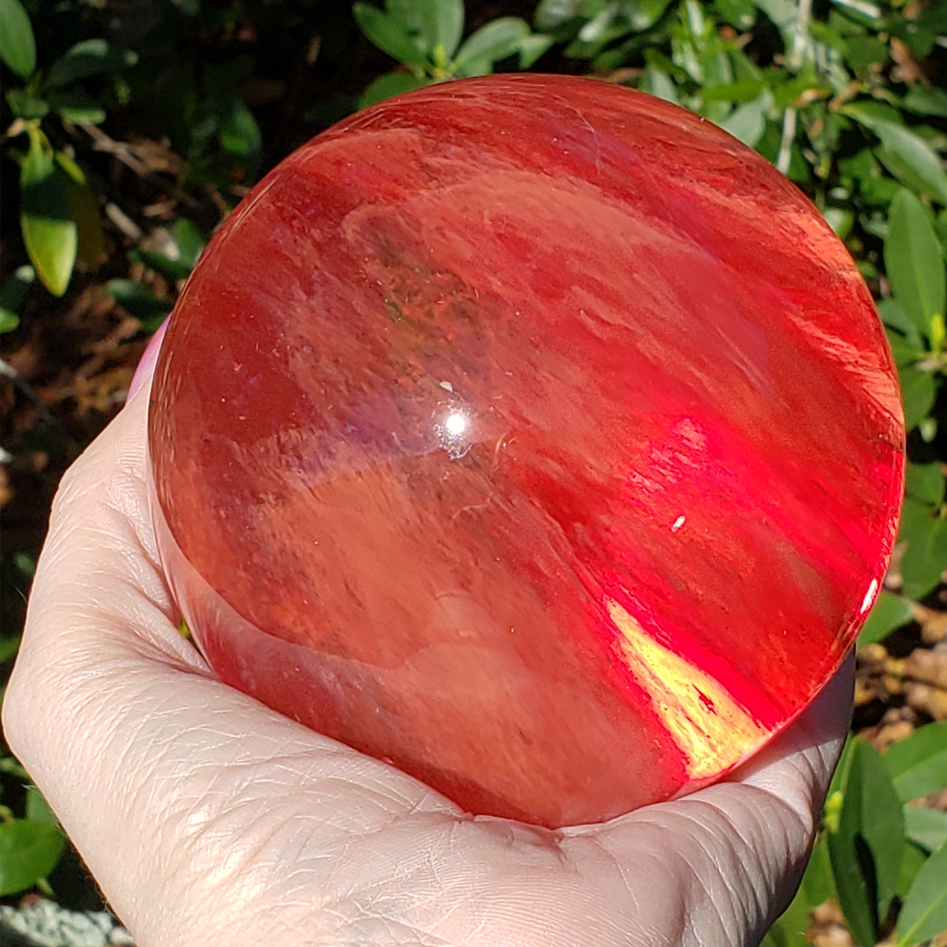 Cherry Quartz Strawberry Obsidian Manmade Crystal Sphere Orb | JUMBO ...