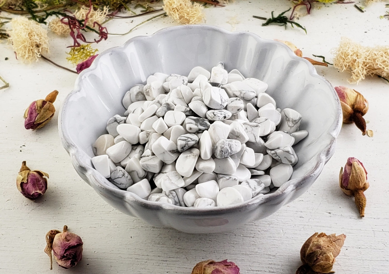 White Howlite Crystal Chips | Natural Gemstones for Spell Jars ...