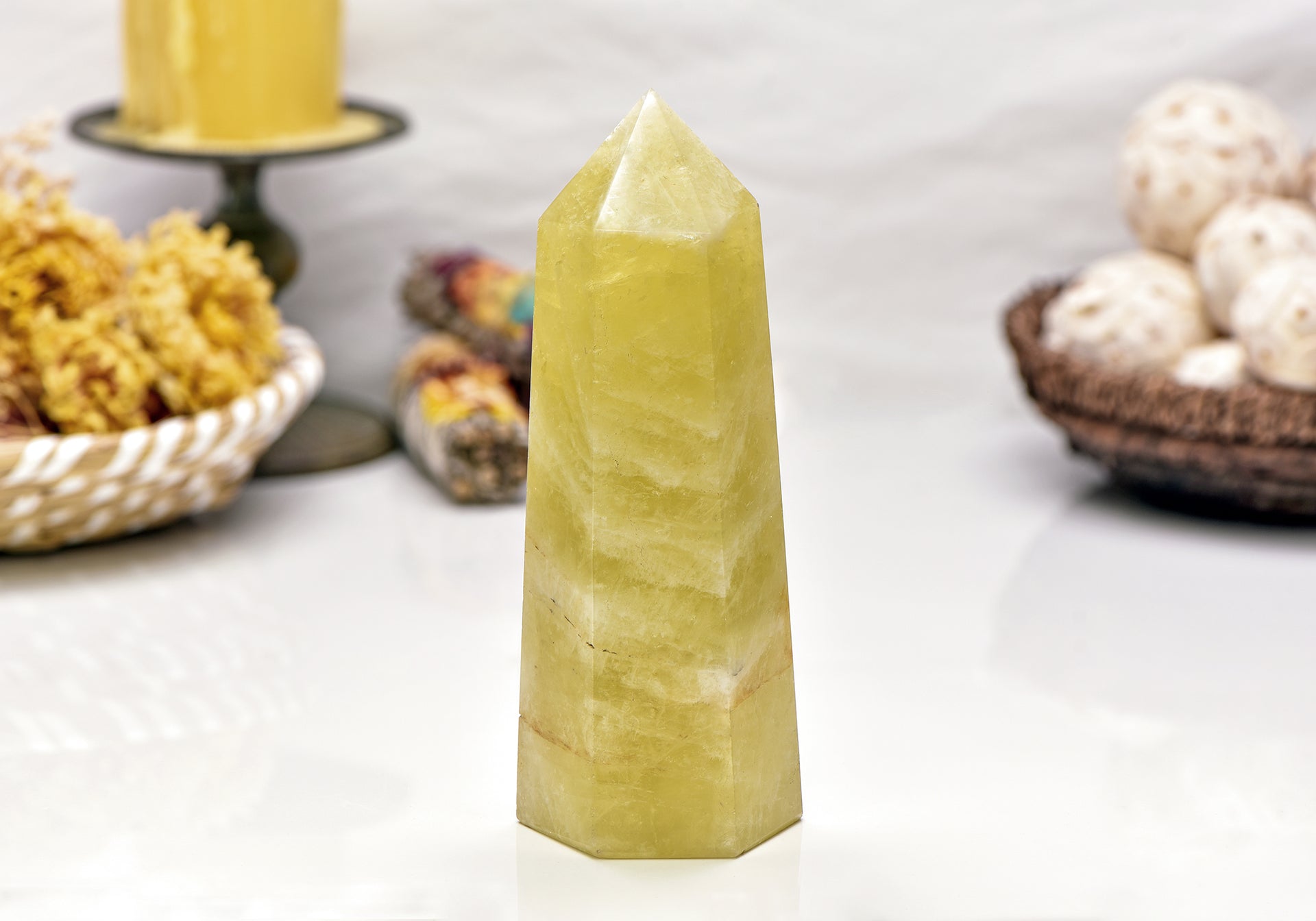 Lemon Quartz Gemstone Obelisk Tower Point - 7" Tall – Crystal Gemstone Shop