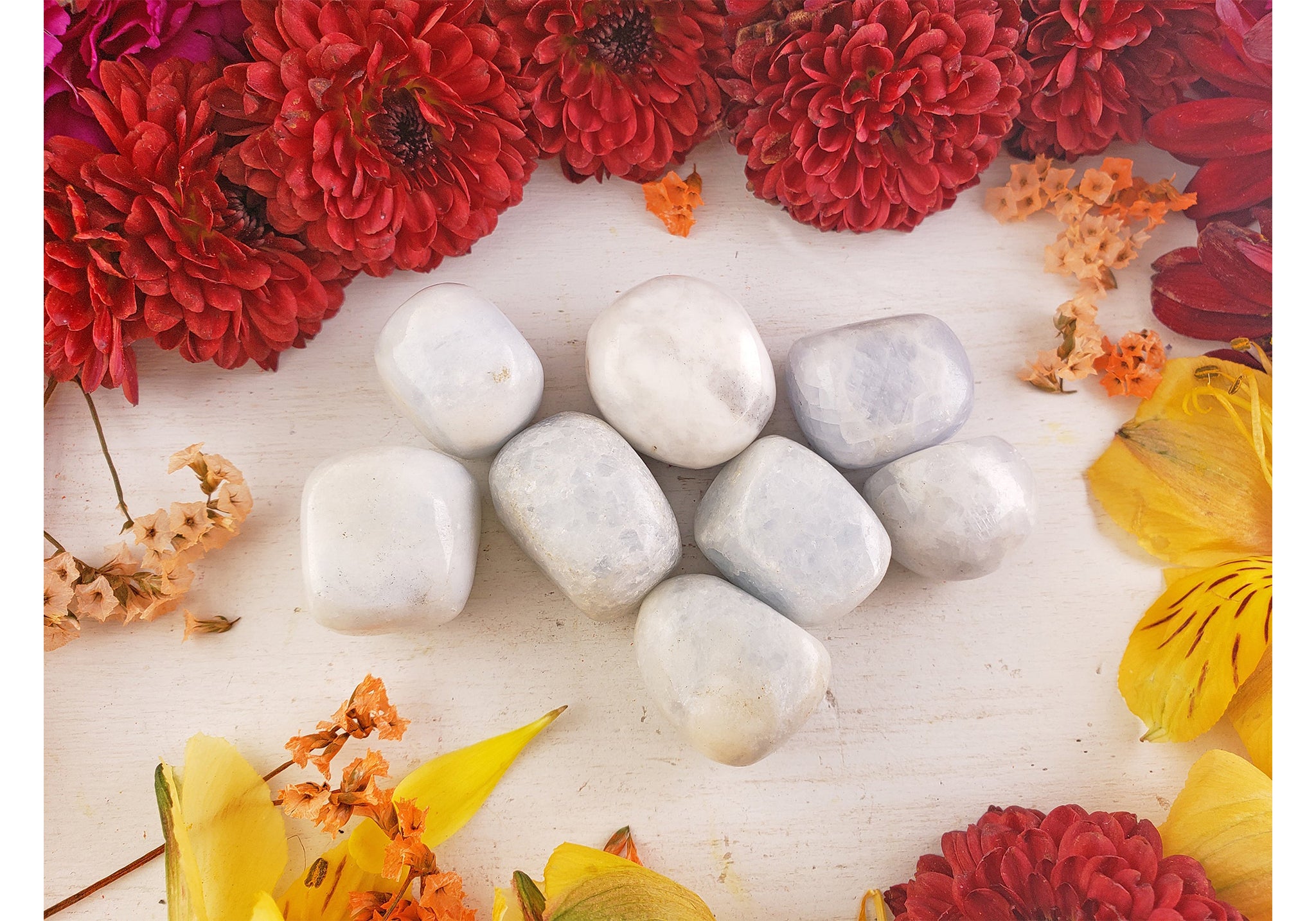 Blue Calcite Natural Semi-Tumbled Stone - Freeform One Stone – Crystal ...