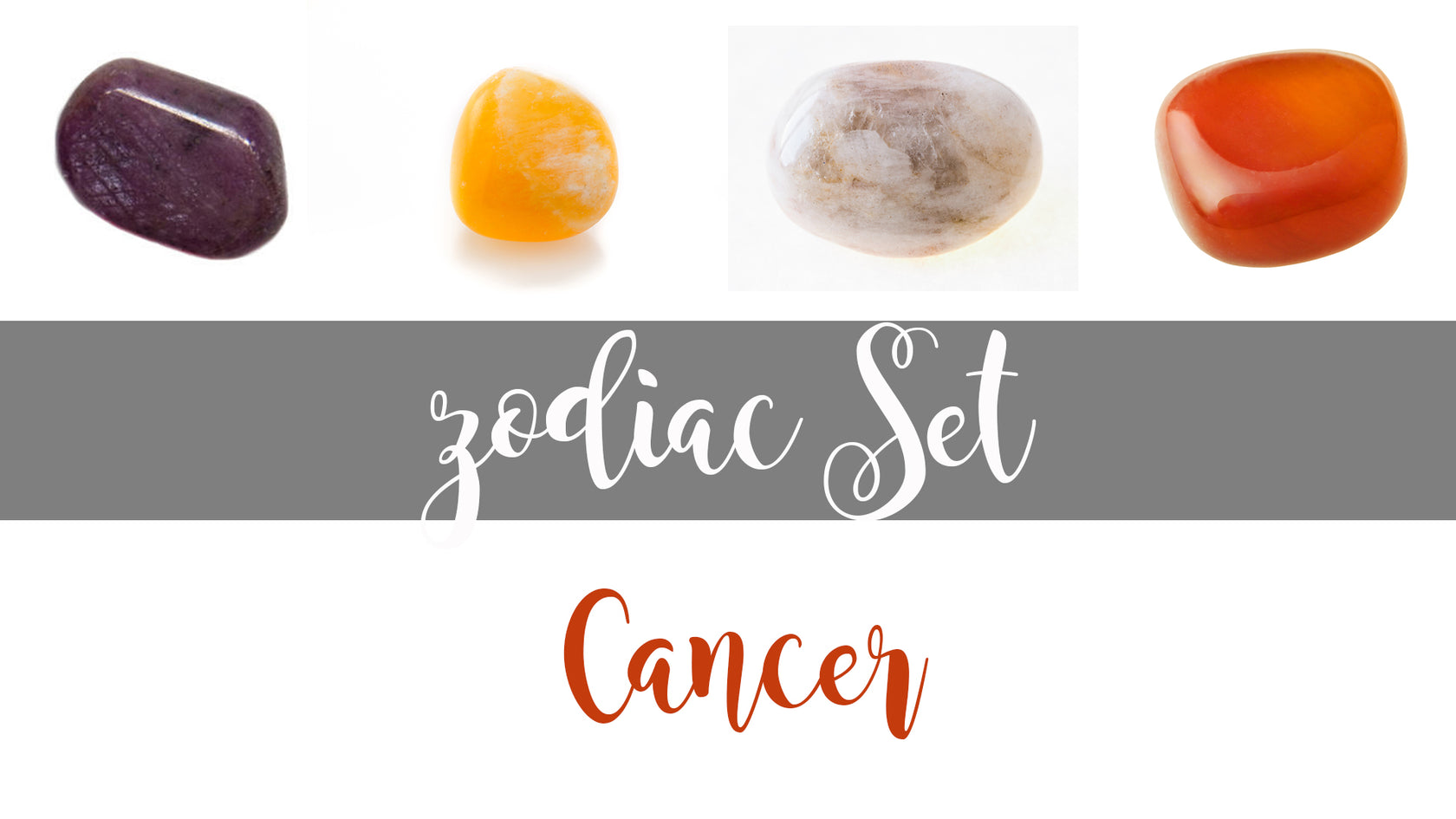 Cancer Zodiac Pocket Stone Set - Four Intuitively Selected Gemstones w ...